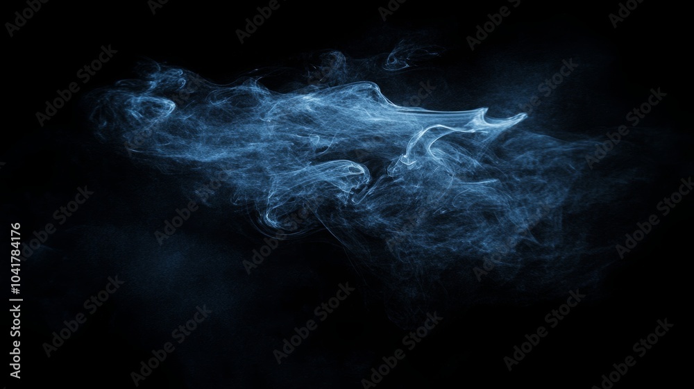 Ghostly smoke fragments on a black background, perfect for effects in ...