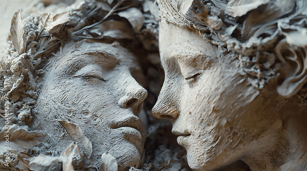Embracing love a captivating artistic sculpture of a couple in an ...