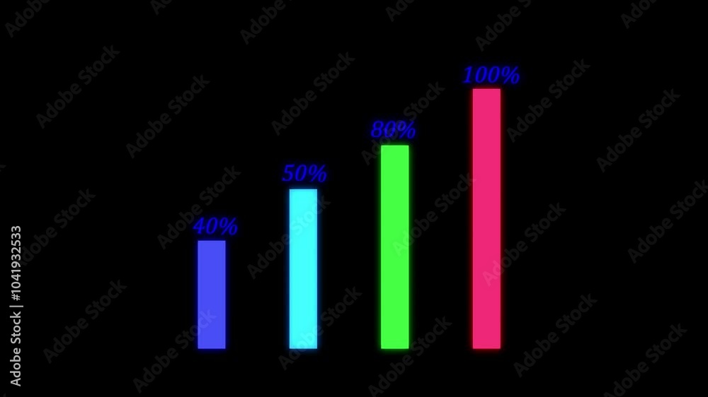 : Business condition concept by graph with percentage. Graph animation ...