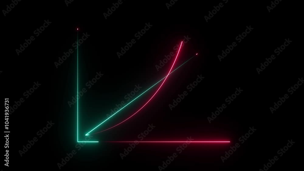 Abstract neon line simple business graph chart animation. Animation of ...