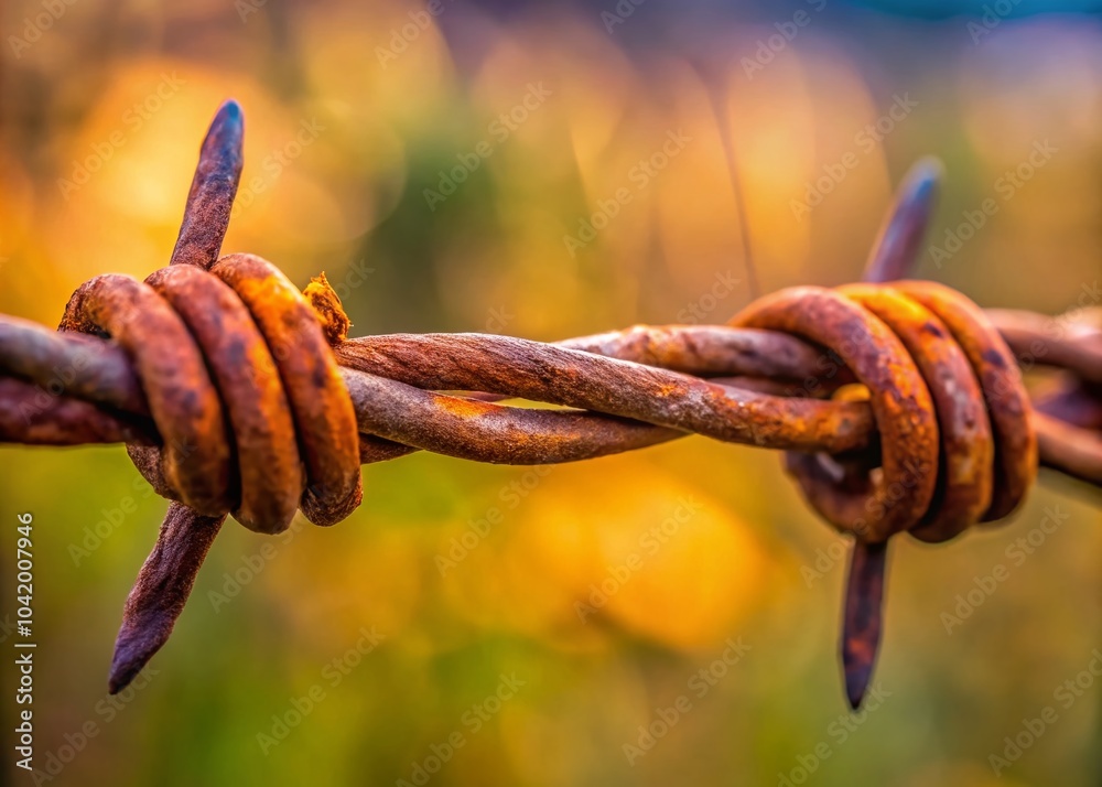Rusty Barbed Wire Portrait Photography with Nature Background for ...