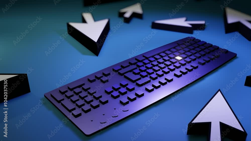 Mouse Cursors and Black Keyboard Stock 비디오 | Adobe Stock