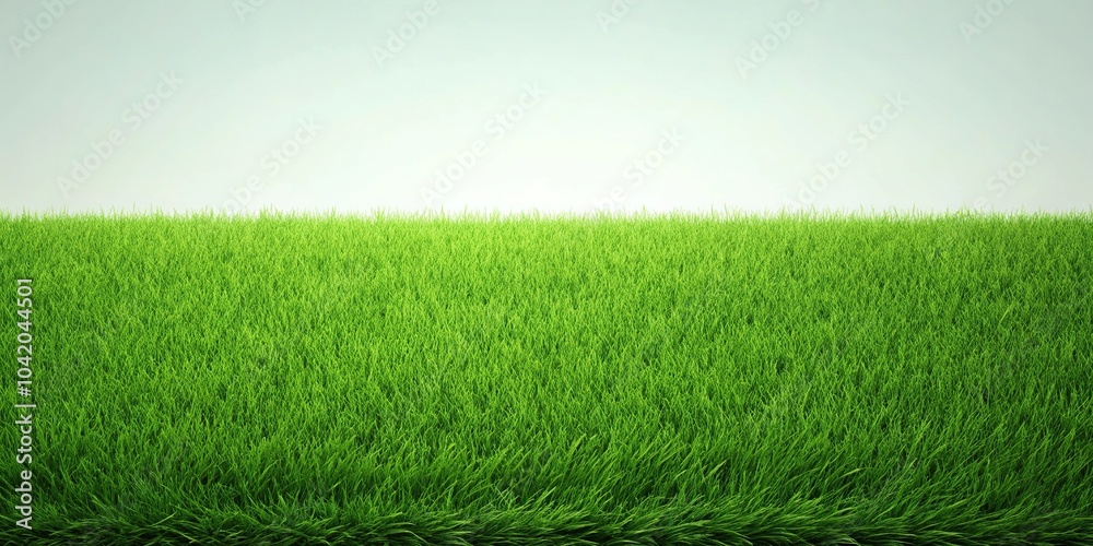 Plain grass background with short cut fresh green lawn texture and ...