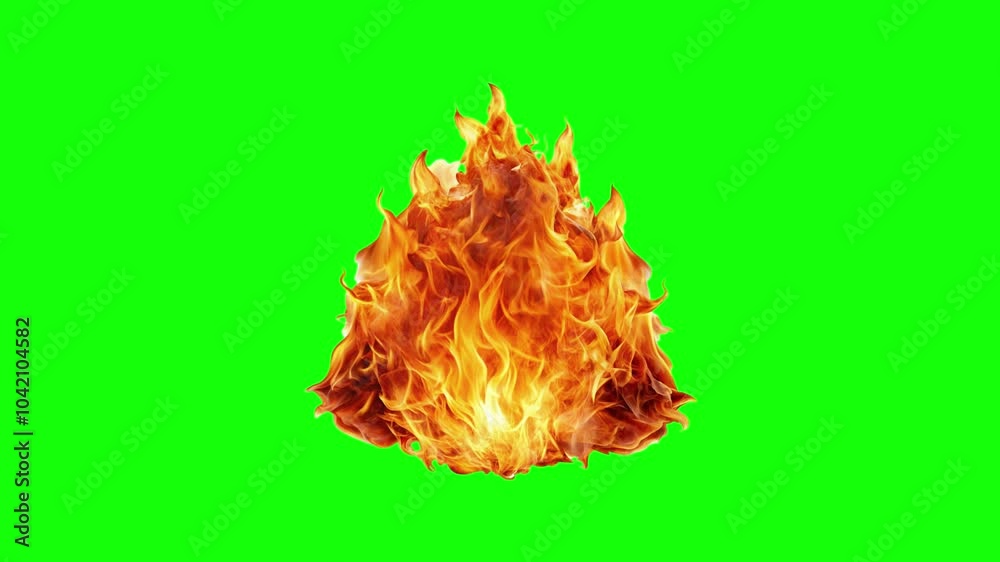 Illustration of a fire green screen animation motion graphic with ...
