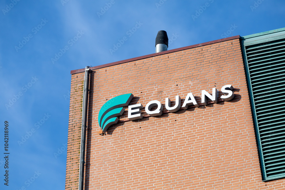 Equans logo sign at the office. Equans is the world leader in technical ...