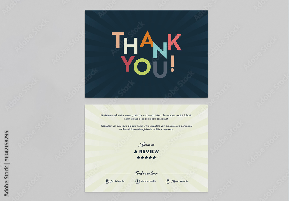 Thank You Card Layout Stock Template | Adobe Stock