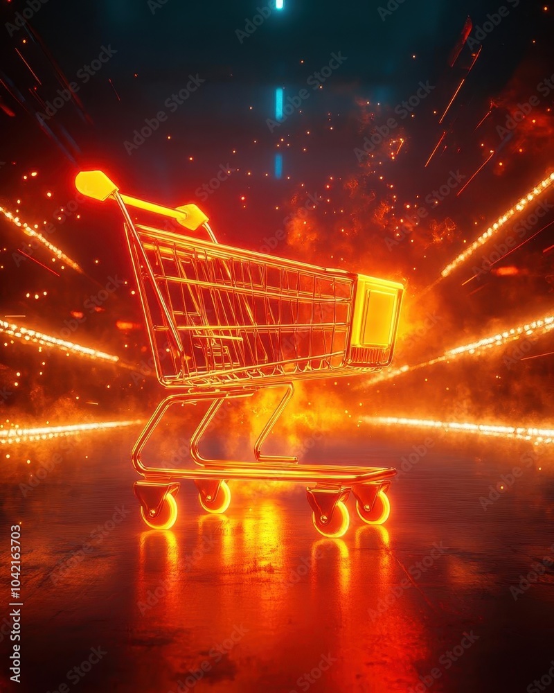 Hot deals banner, intense red and yellow theme, price slashes ...