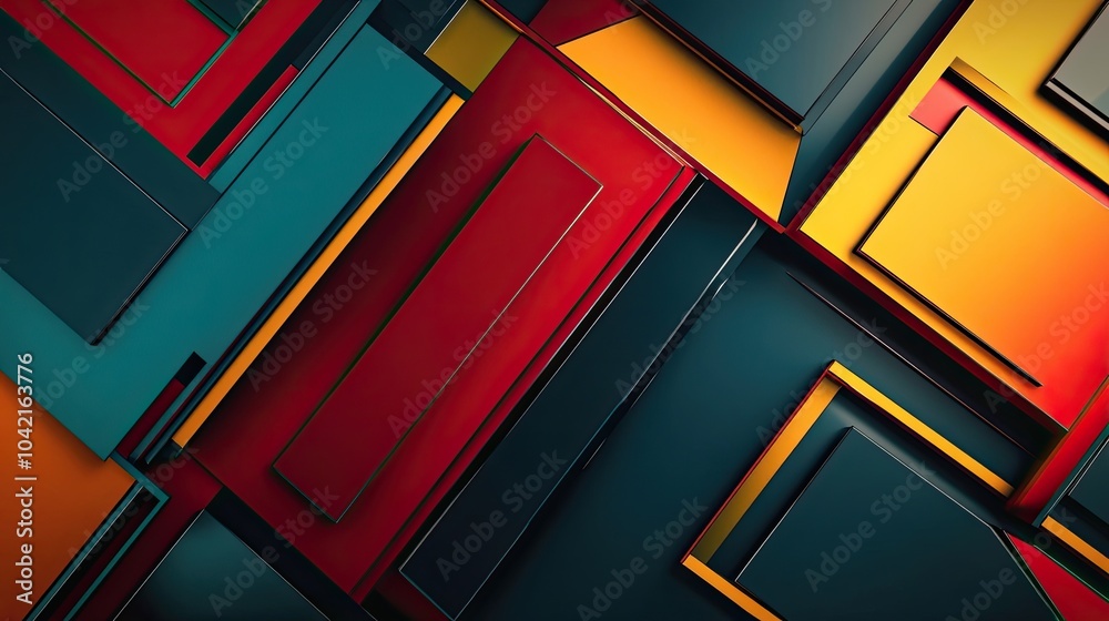 A modern abstract border using bold colors and dynamic shapes, creating ...