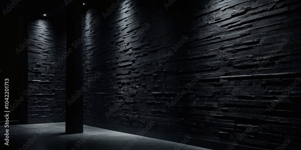 designed abstract dark wall serves as a stunning backdrop, illuminated ...