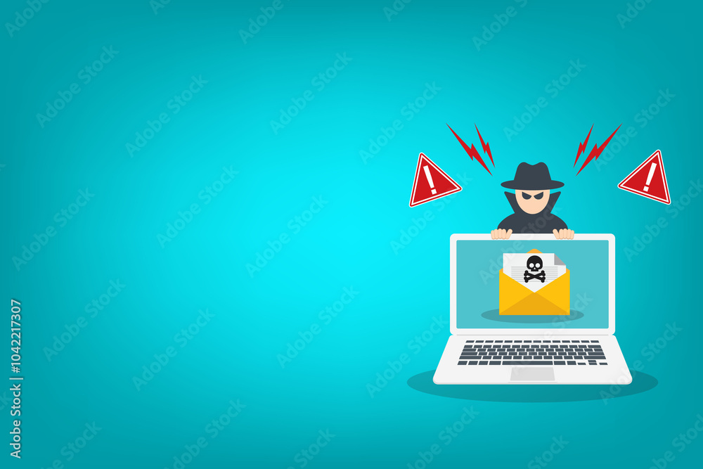 Hacker, Cyber criminal with laptop stealing user personal data. Hacker ...