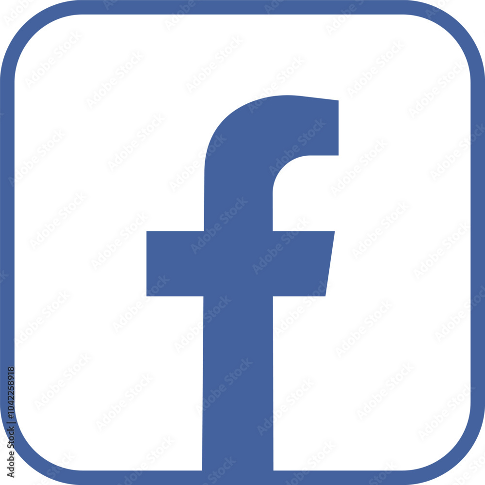 Facebook icon in flat and line. logo vector for apps or website with ...