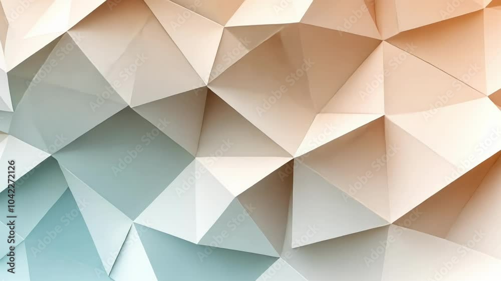 Geometric Abstract Art Featuring Dynamic Triangular Shapes in Soft Pastel Colors Displayed in a ...