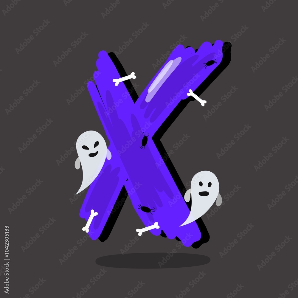 Cartoon Halloween font, evil type, funny scary typeface, spooky monster ...