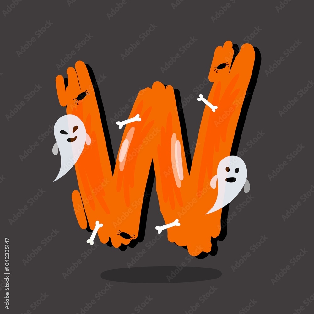 Cartoon Halloween font, evil type, funny scary typeface, spooky monster ...