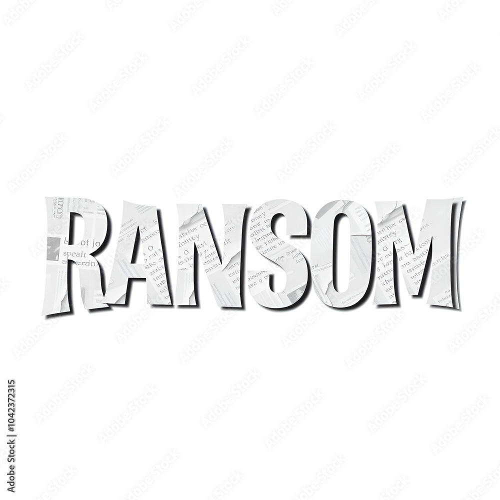 Ransom font type ! from printout magazine cutout, collage element for ...