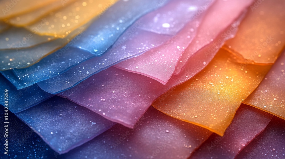 Translucent sheets cascade over each other, showcasing a blend of ...