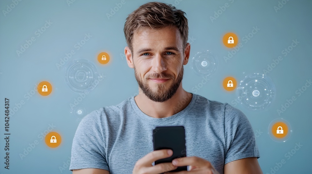 Secure Mobile Access with Abstract Encryption Visuals on Phone Screen ...