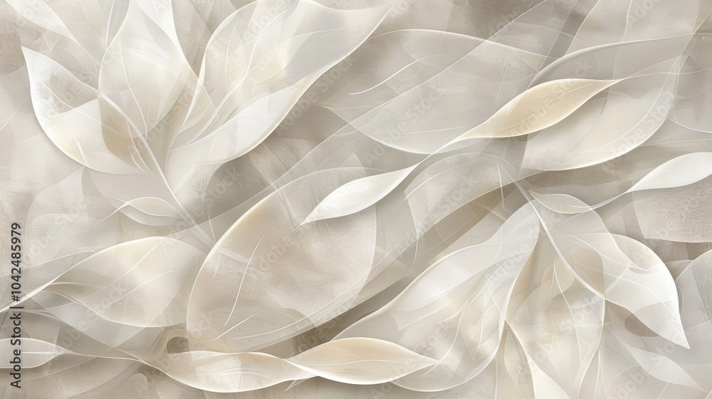 A sophisticated pattern of gentle curves and lines adorned with soft ...