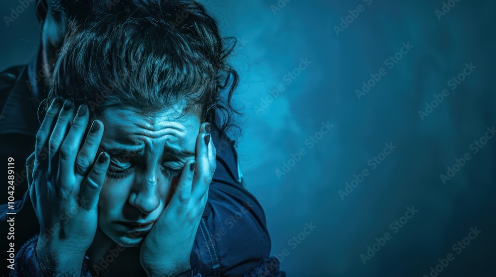 Supporting a Crime Victim: Policeman Comforts Woman Crying and Covering ...