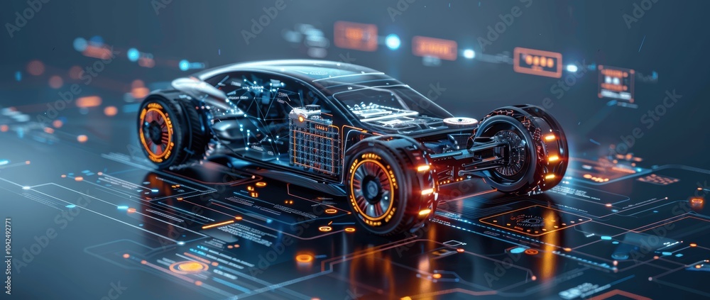 futuristic electric sports car chassis battery motor high performance ...