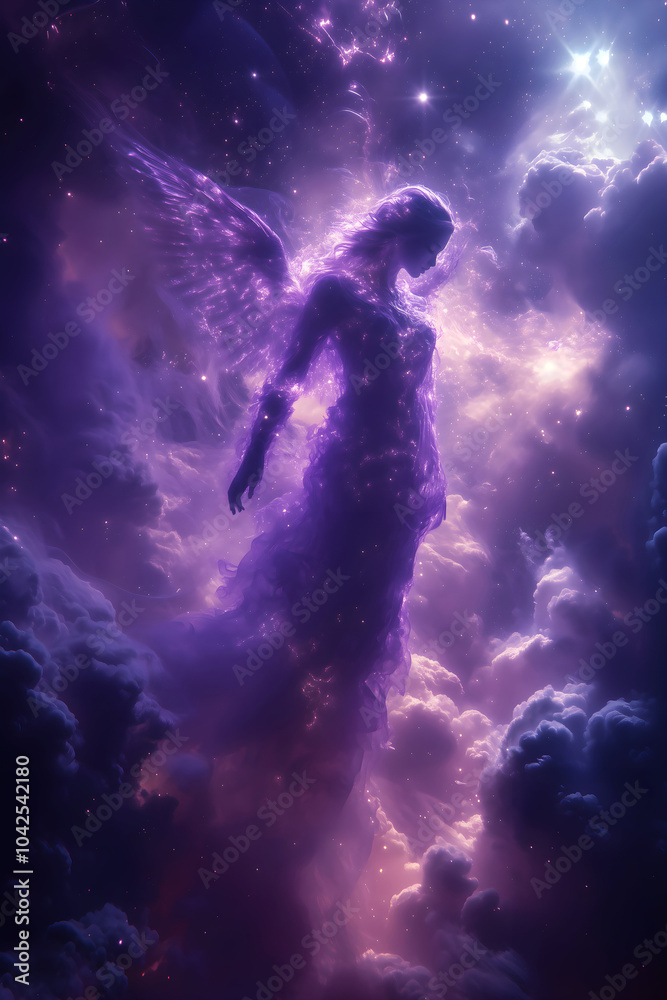 Violet angel, seventh ray of light (Archangel Zadkiel), representing ...