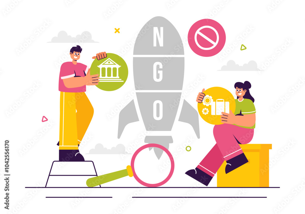 Vector illustration of an NGO or Non-Governmental Organization to ...