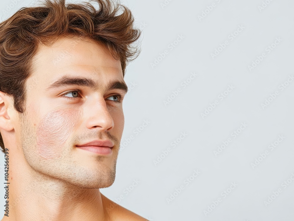 Young man s skin transformation, side-by-side comparison of acne scars ...