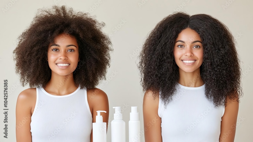African-American woman s natural hair before and after deep ...