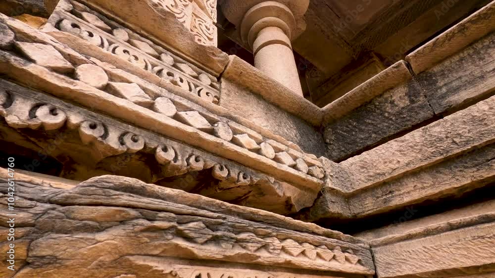 Closup of Indian Ancient Hindu Temple Sculptures on wall, a historic ...