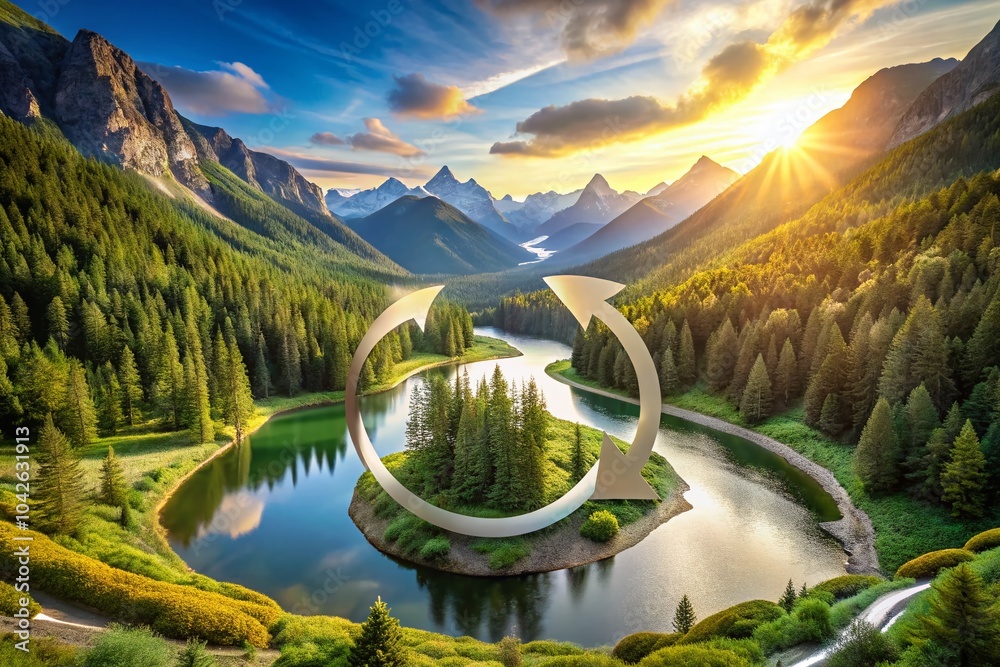 Circular Arrow Symbols for Reload and Repeat in Landscape Photography ...