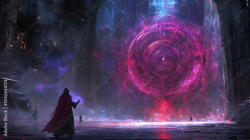 World where magic and technology intertwine with wizards casting spells ...