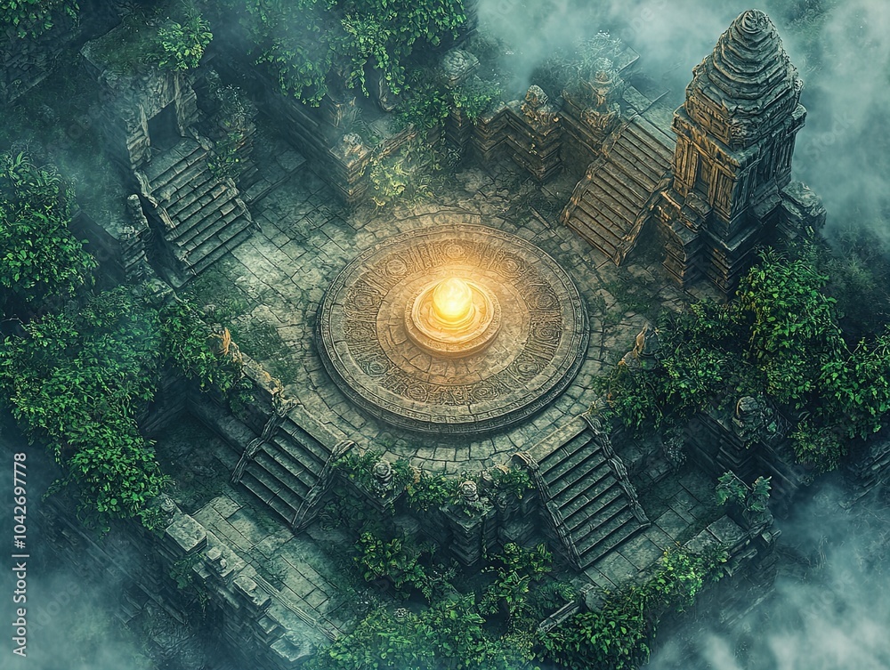 Explore the Mystical Temple: A Stunning Bird's-Eye View of an Ornate ...