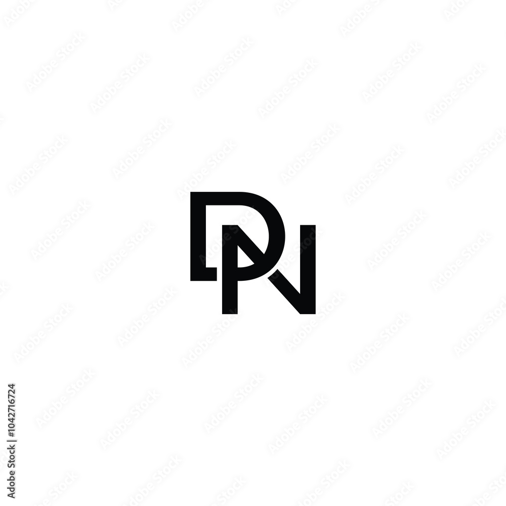 DN monogram logo design letter text name symbol monochrome logotype ...