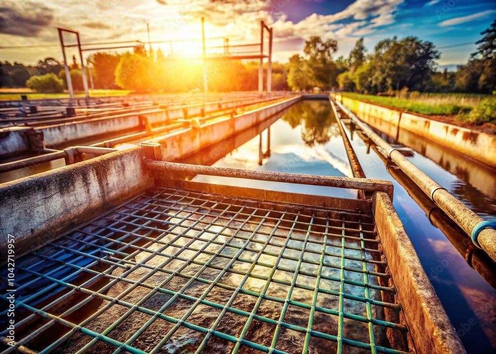 Vintage Style Photography of Filtration Grid on Metal Support for ...