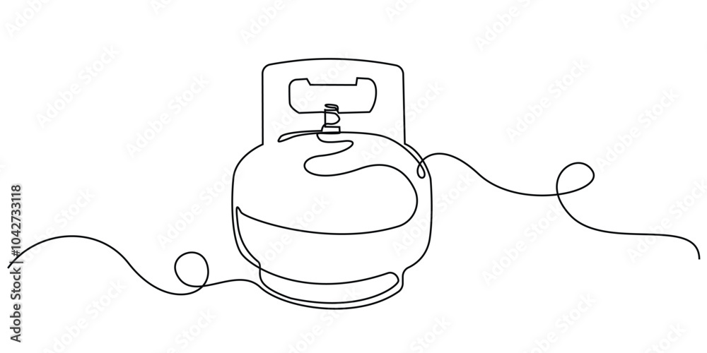 one continuous line drawing of 3kg LPG gas.one line drawing of ...