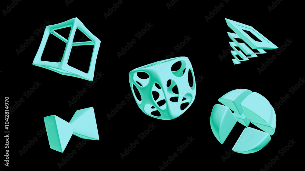 Abstract 3D Shapes Stock Template | Adobe Stock