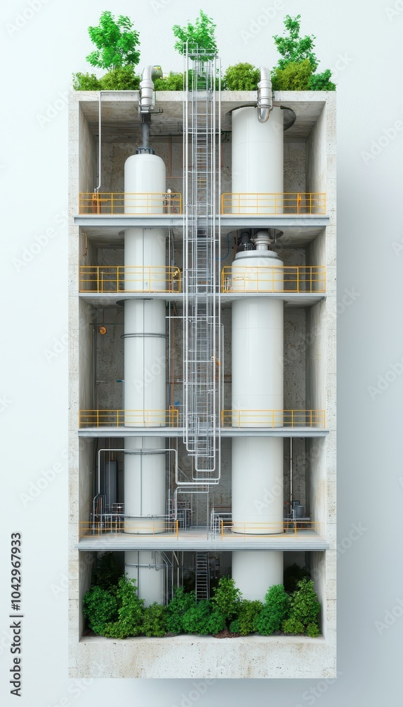 Cross-section diagram of carbon capture system integrated with fuel ...