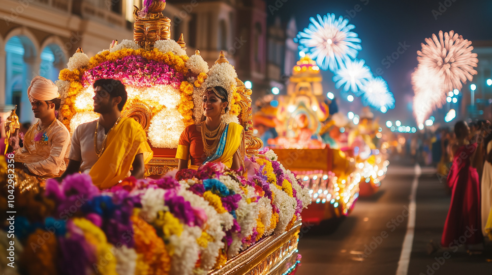 Durban Diwali Festival, a huge parade with floats filled with flowers ...