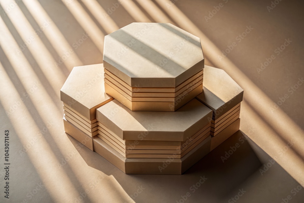 Stacked Pentagon Shaped Box Mockup for Creative Packaging Design ...
