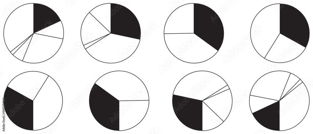 ie chart color icons. Segment slice sign. Circle section graph. 1,2,3,4 ... ie chart color icons. Segment slice sign. Circle section graph. 1,2,3,4 ...