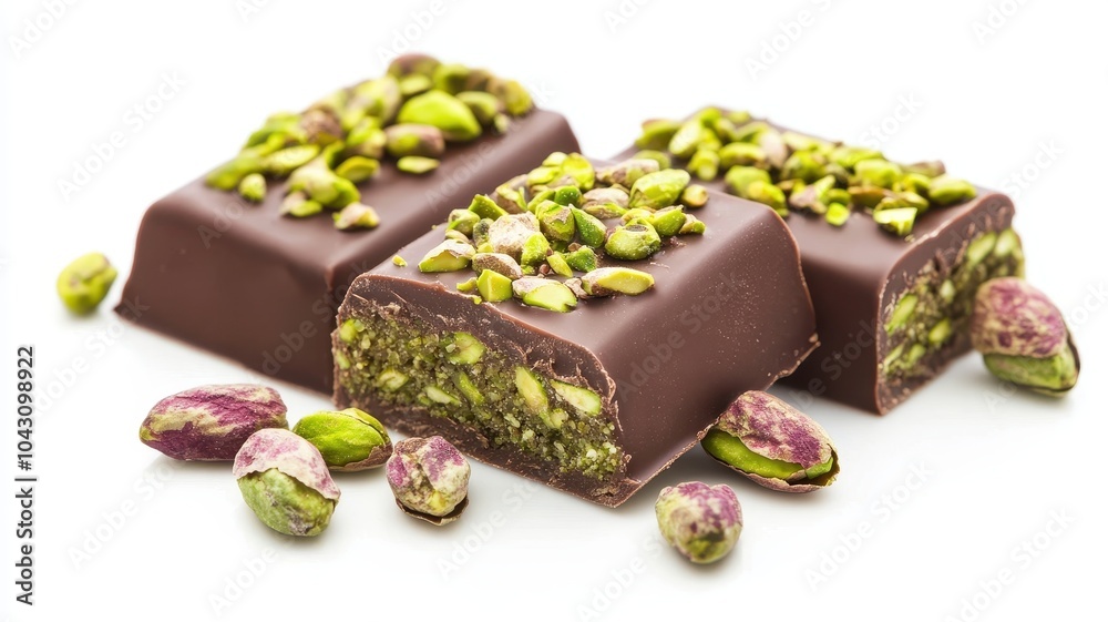 Dubai Chocolate Kunafa Pistachio on white background,Dubai Chocolate ...
