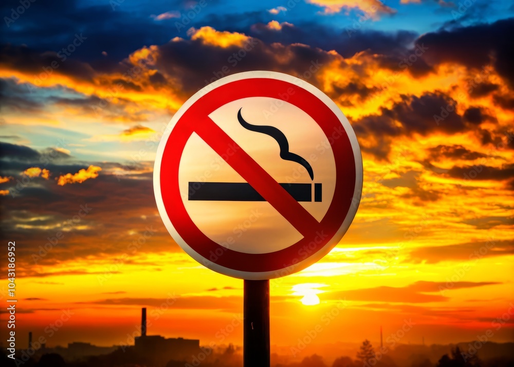 No Smoke Symbol for Safety Guidelines in Silhouette Photography ...
