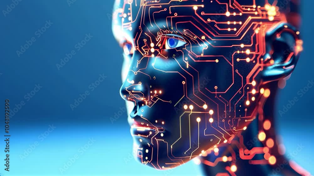 Electronic human head with printed circuit, artificial intelligence ...