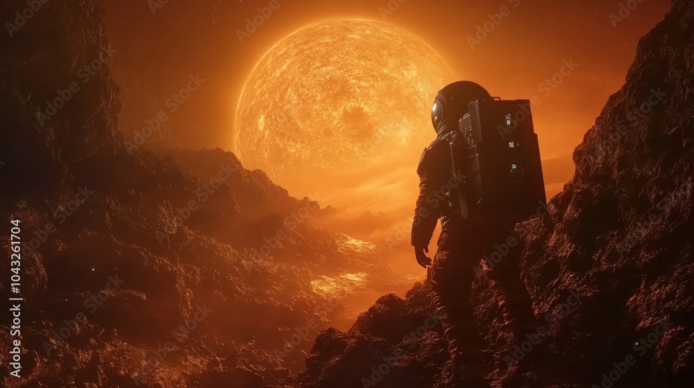 An AI-generated sci-fi scene of a deep-space exploration mission, where ...
