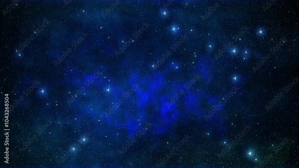 4K Animated blue space background with twinkling stars and deep cosmic ...