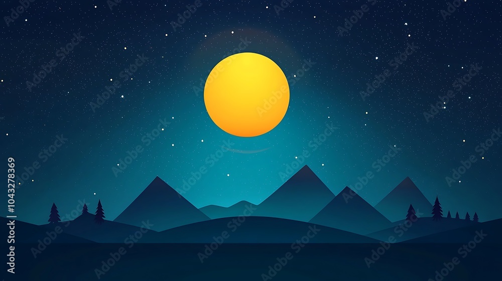 A full moon with a halo effect in a clear night sky symbolizing the ...