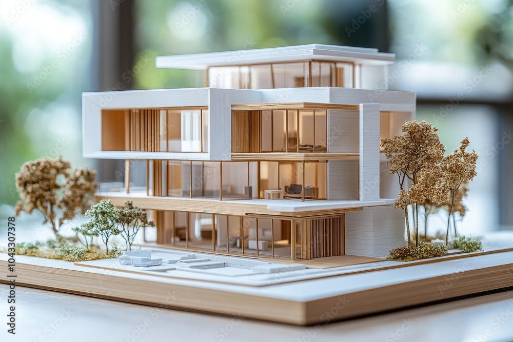 Architectural model of modern home. Perfect for illustrating real ...