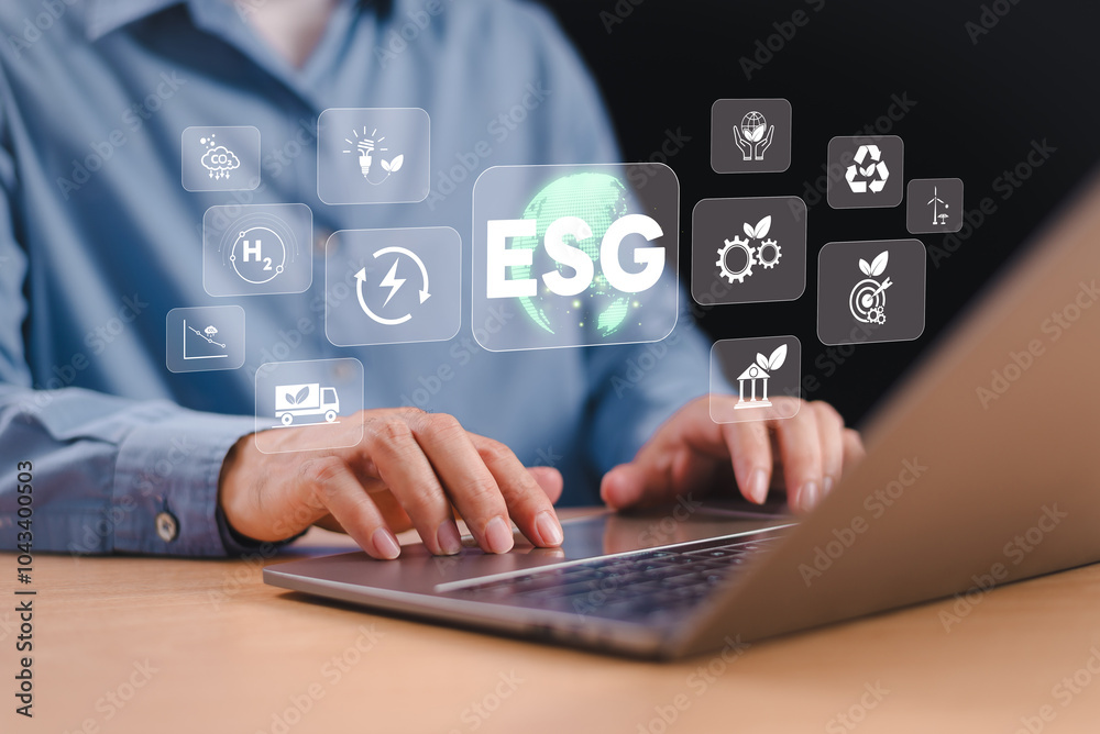 ESG icon, Environmental social governance. Net zero emissions, Carbon ...