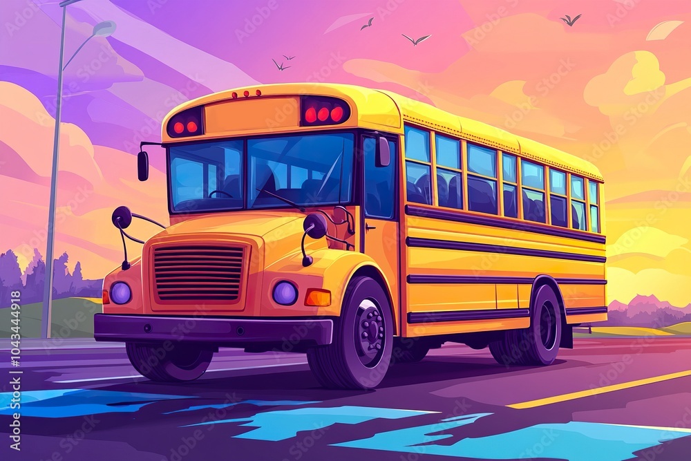 Playful School Bus with Oversized Details: Fun and Whimsical ...