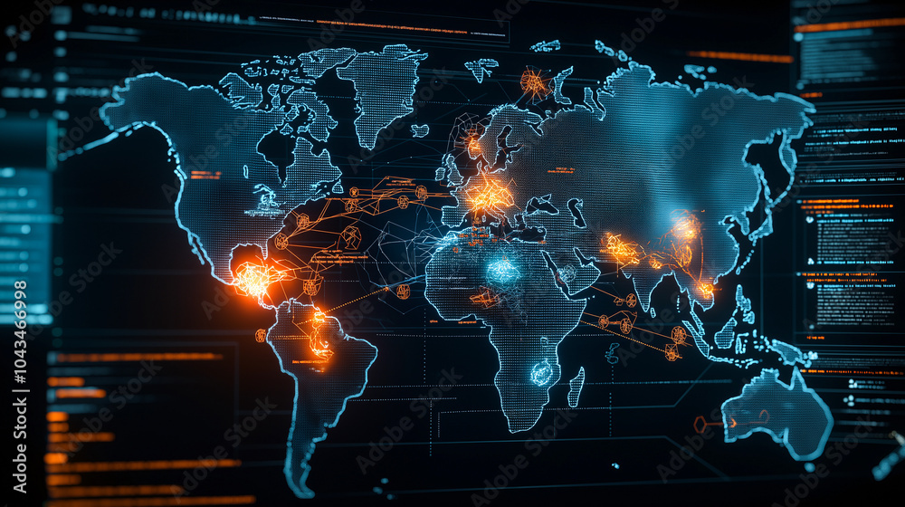 detailed threat landscape mapping showcasing global view of cyber ...